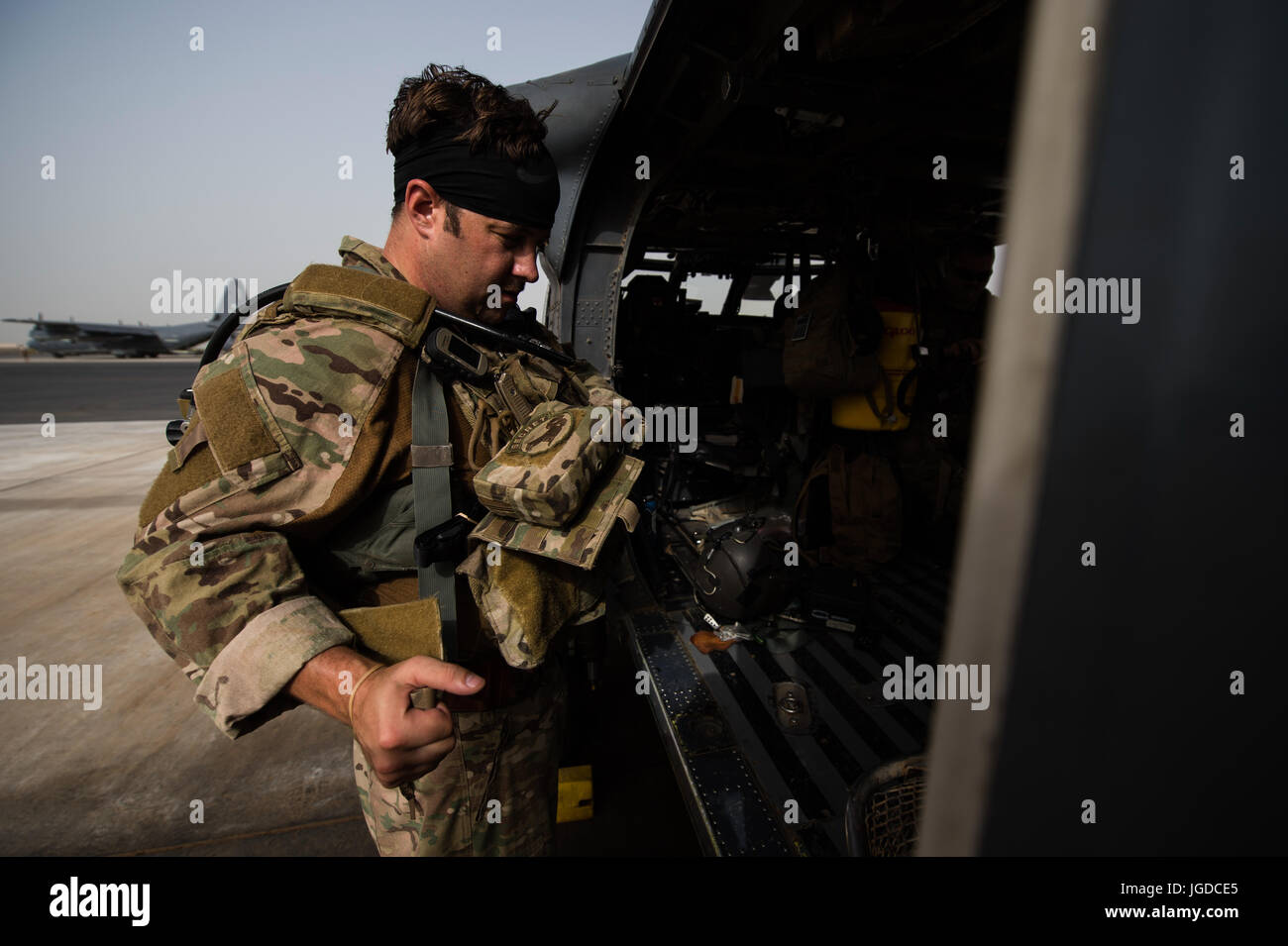 A special missions aviator from the 303rd Expeditionary Rescue Squadron ...