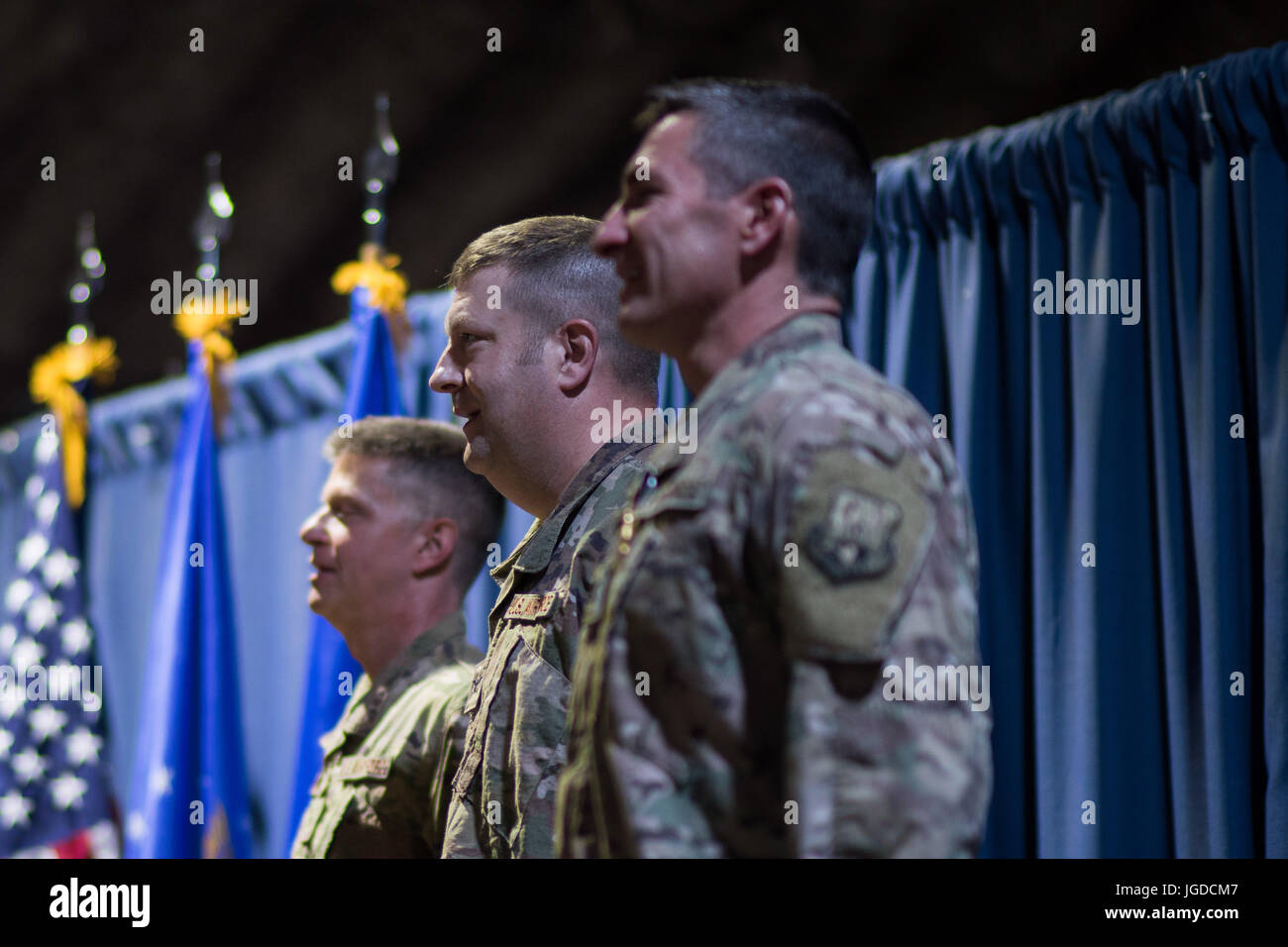 Col. Shane A. Barrett, Expeditionary Maintenance Group commander, sings ...