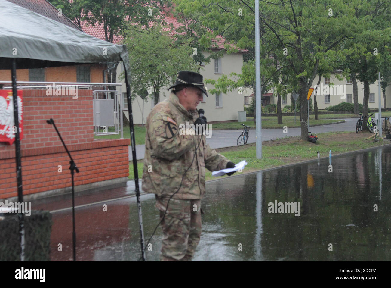 Battle Group Poland Commander, Lt. Col. Steven Gventer, addresses ...
