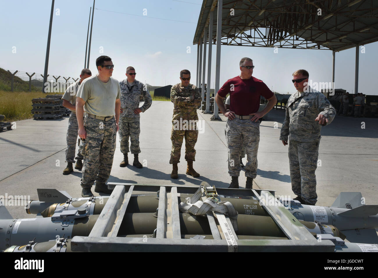 Col. David Eaglin, 39th Air Base Wing commander, is briefed by members ...