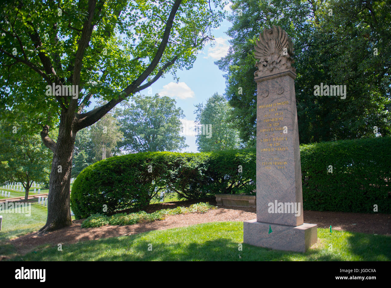 President William Howard Taft's gravesite in Section 30 of Arlington ...