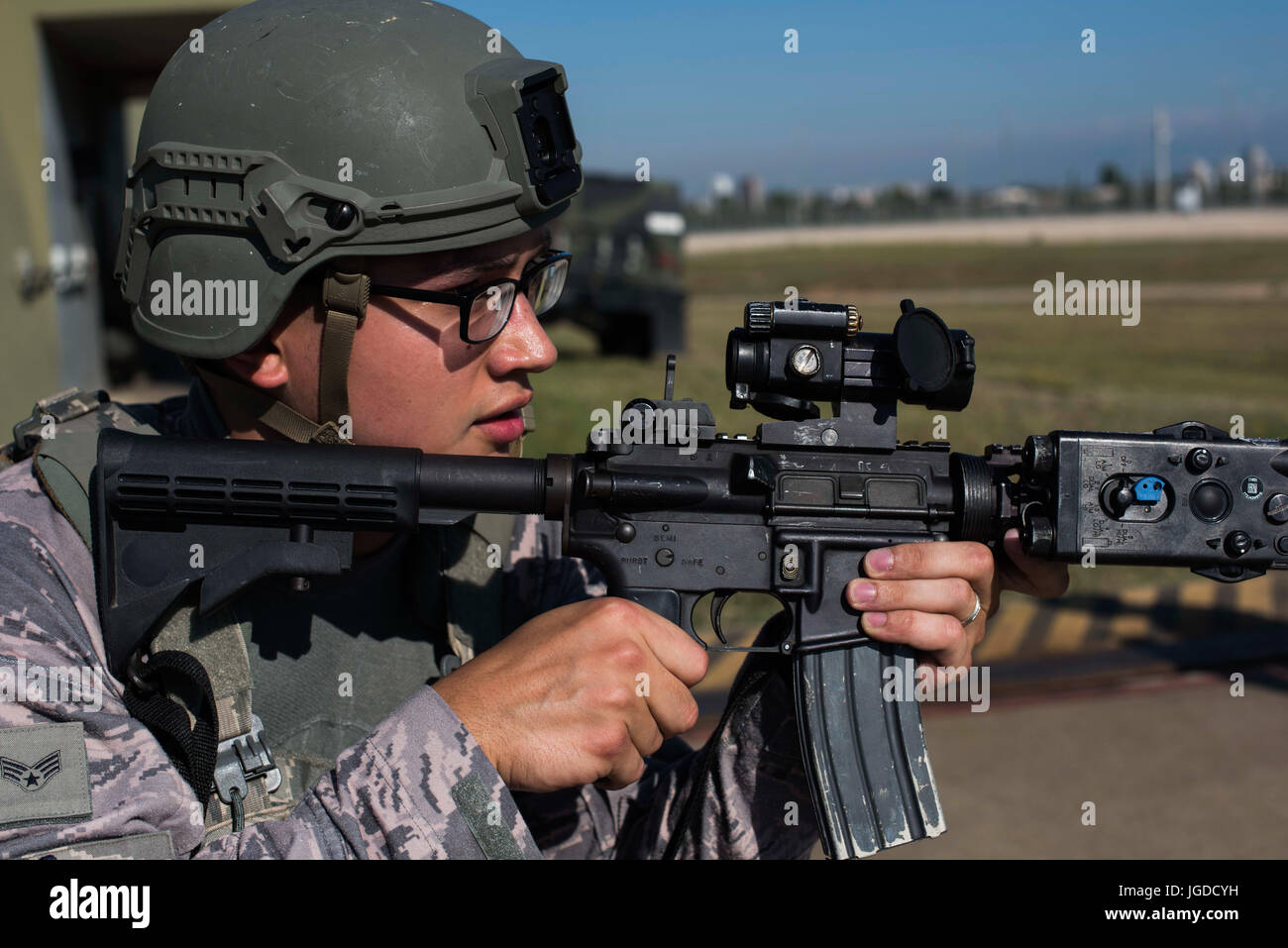U.S. Air Force Senior Airman Sherrard Co, 39th Security Forces Squadron ...