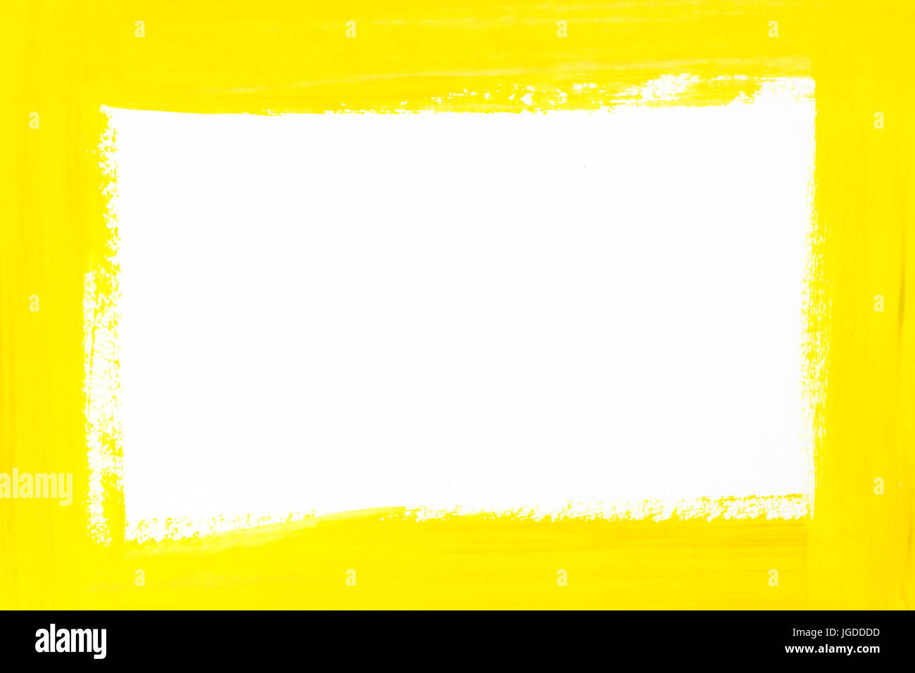 yellow color border painted on white paper Stock Photo - Alamy