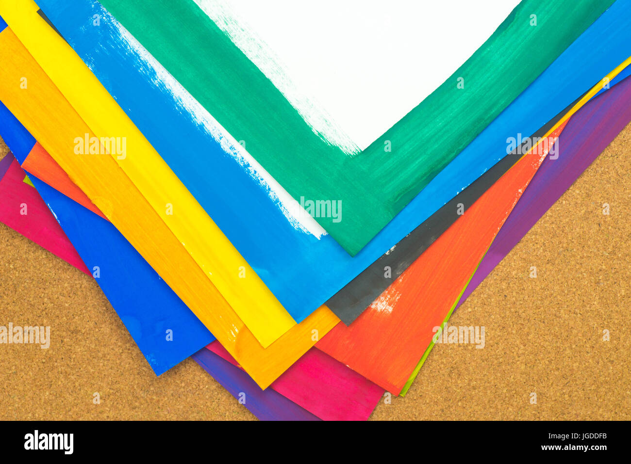 group of multicolored painted paper sheets Stock Photo - Alamy