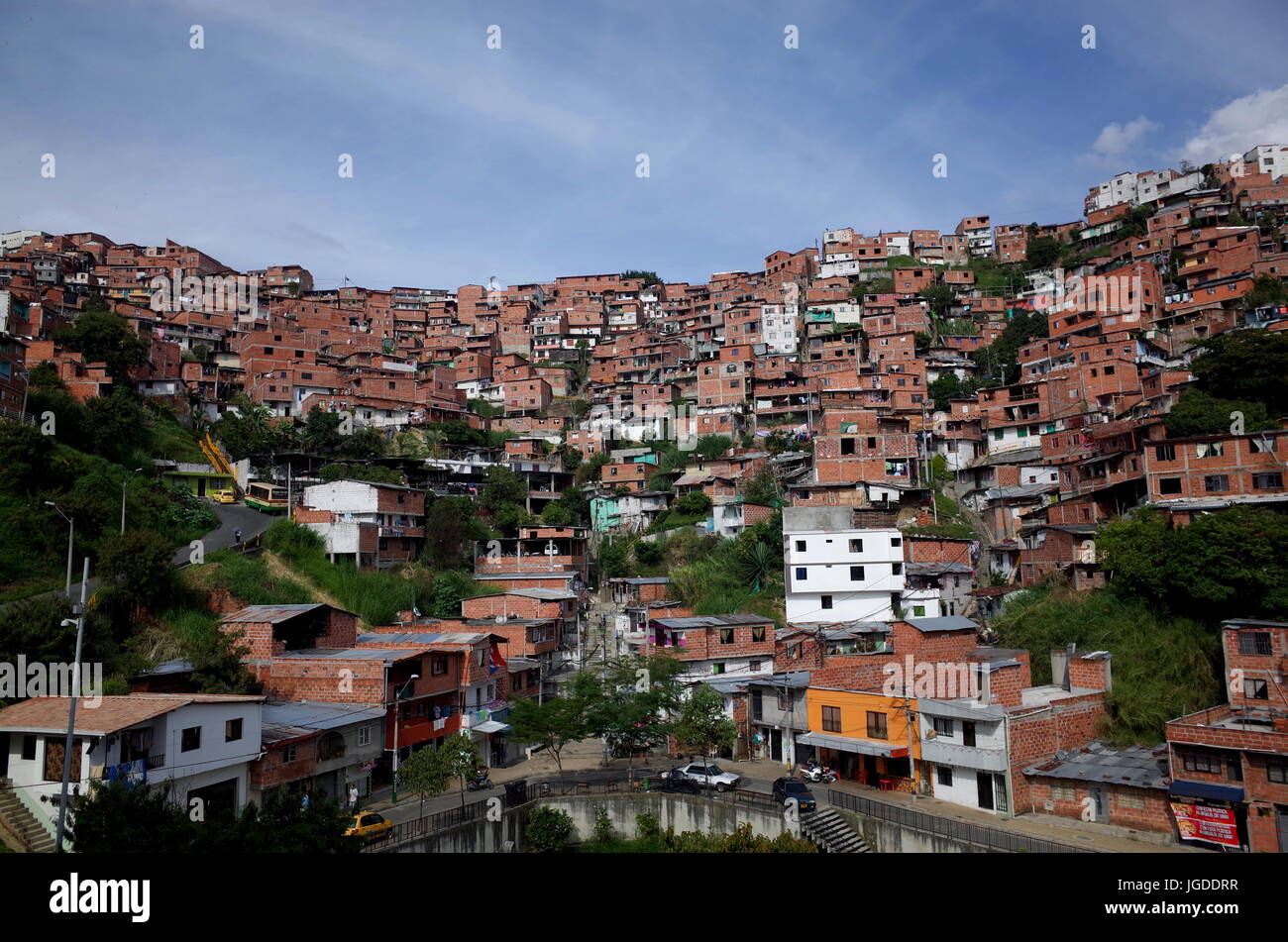 17TH DECEMBER 2014, MEDELLIN, COLOMBIA - A poor barrio in Medellin ...