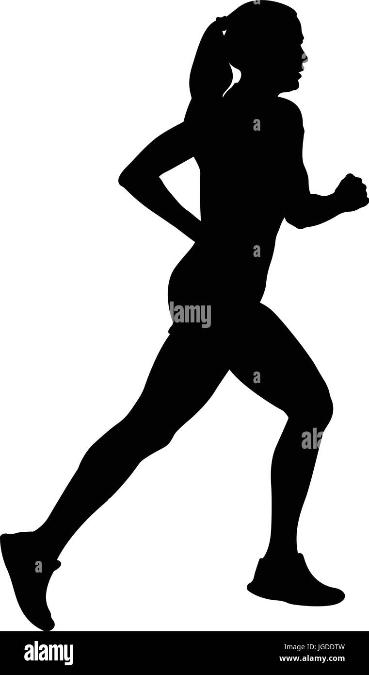 Girl Runner Silhouette Vector