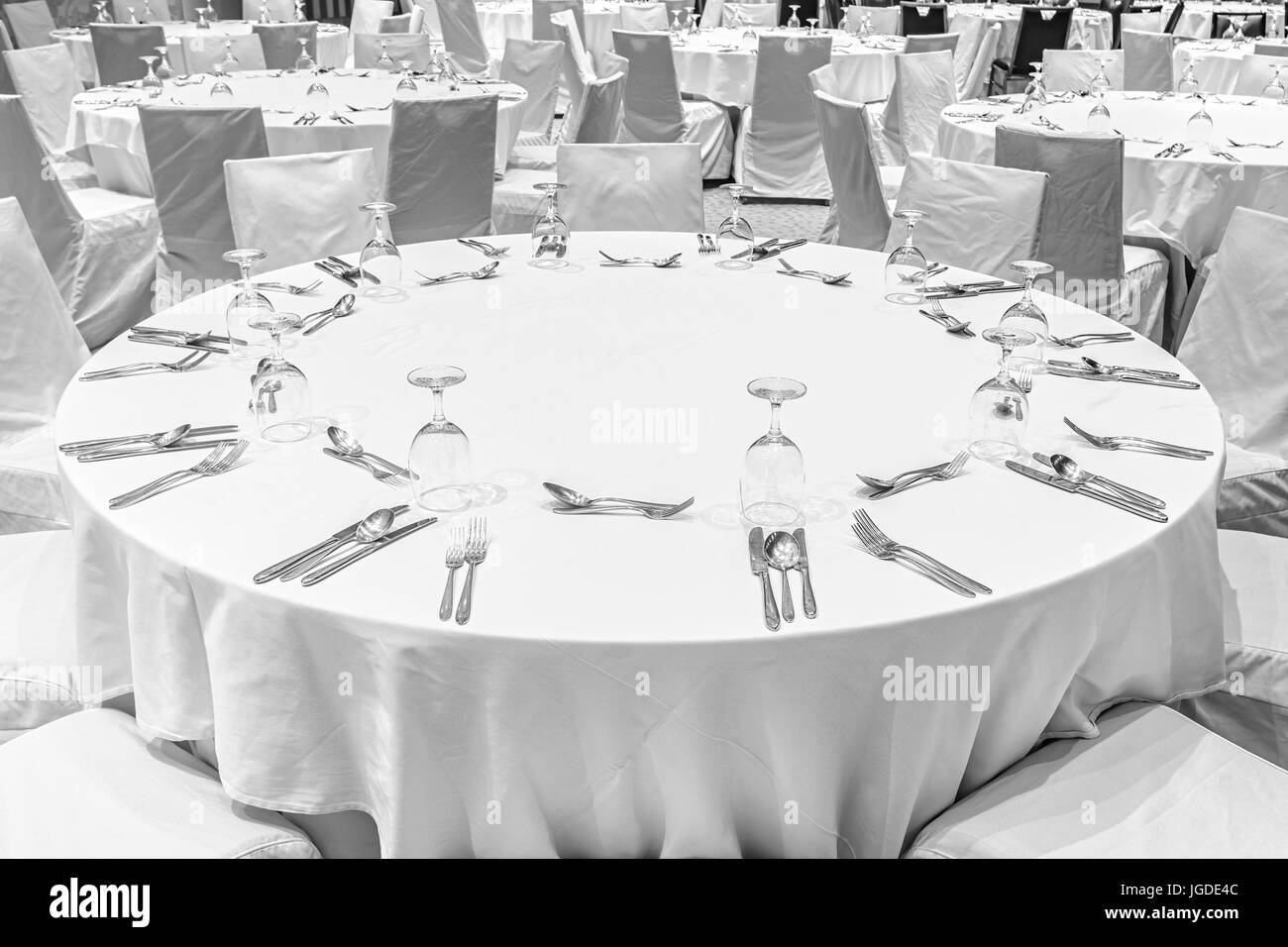 Banquet setting Black and White Stock Photos & Images - Alamy
