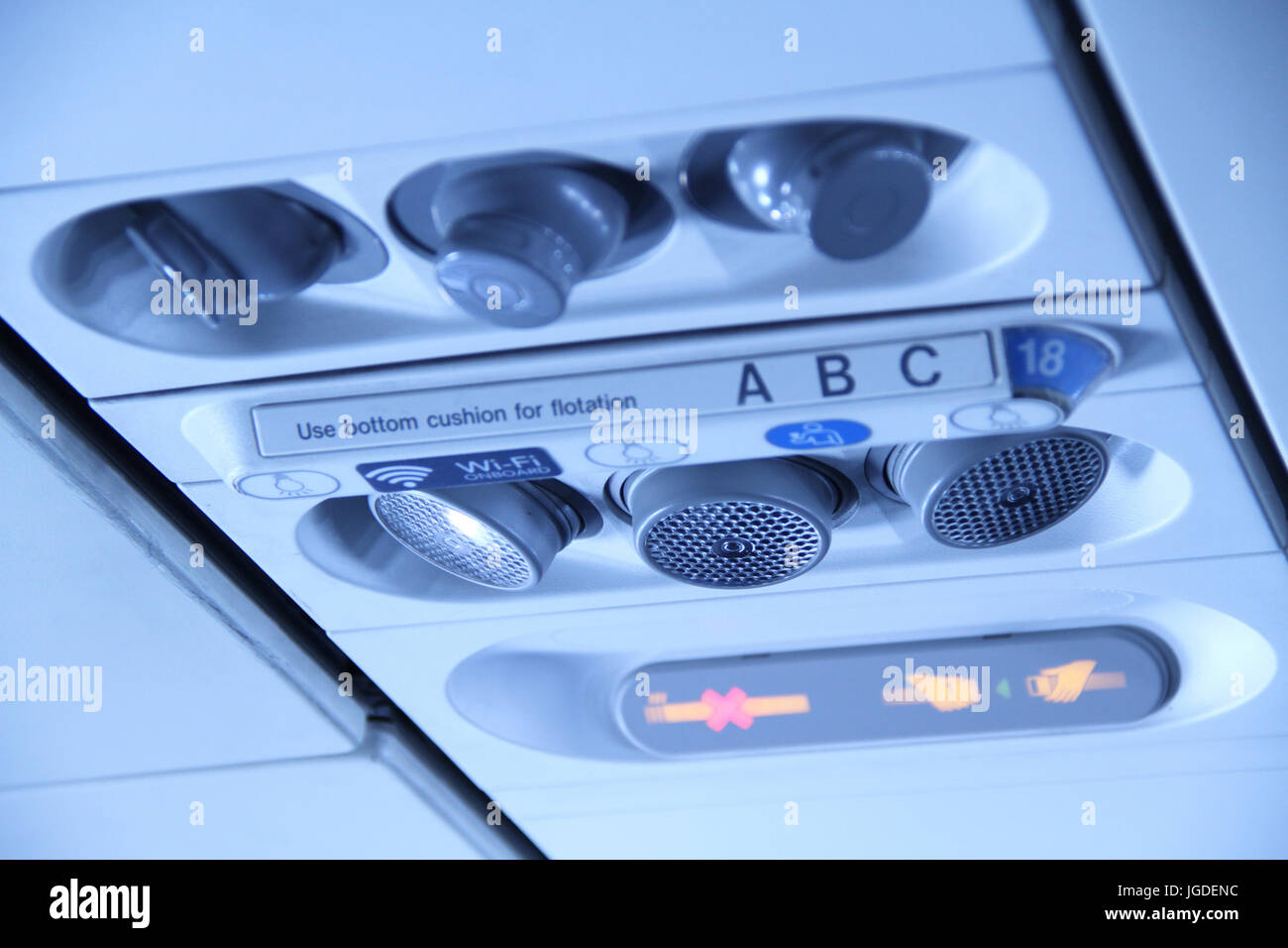 Details of inside airplane, International Detroit Airport, Detroit ...