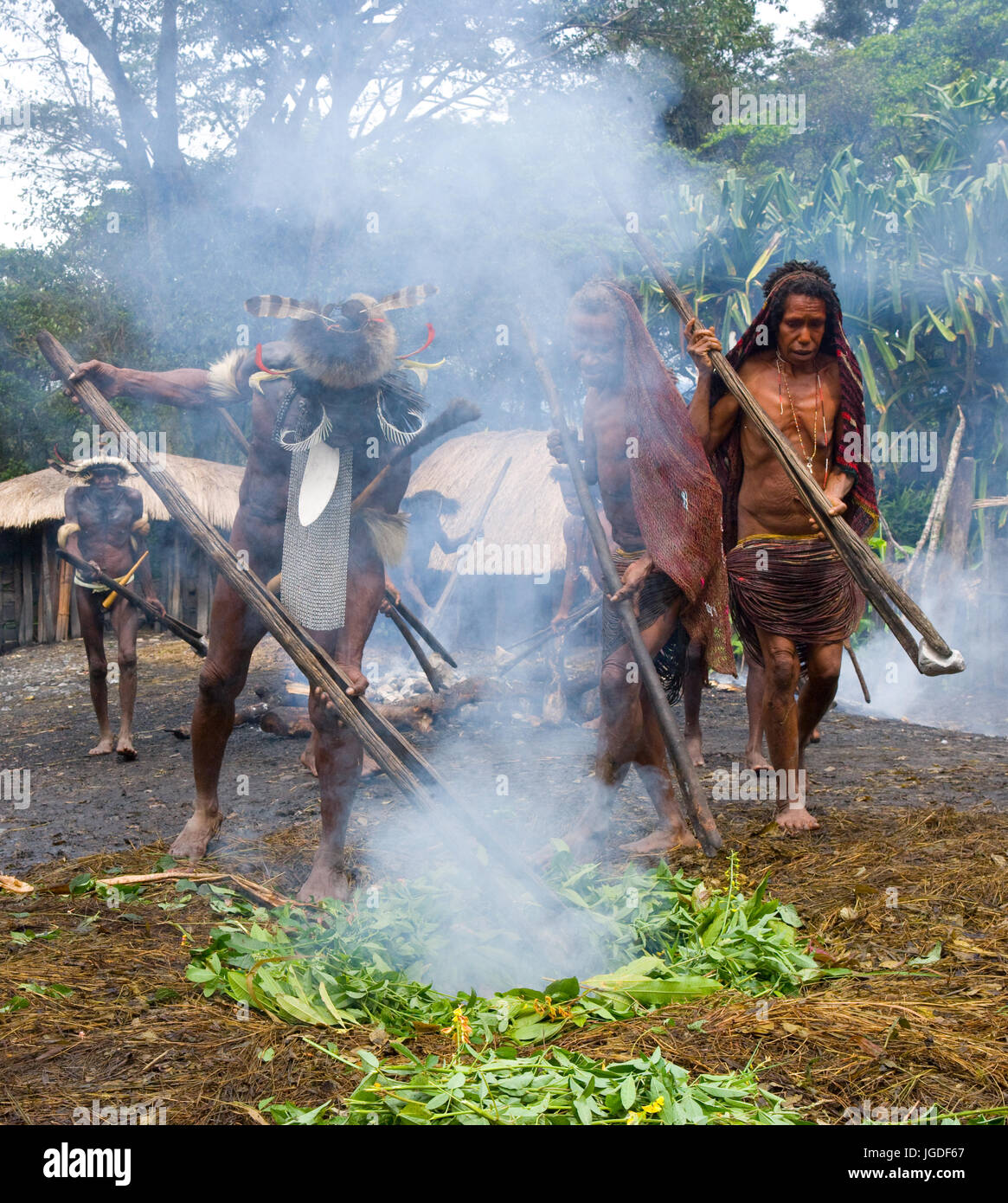 DANI VILLAGE, WAMENA, IRIAN JAYA, NEW GUINEA, INDONESIA – 25 JULY 2009 ...