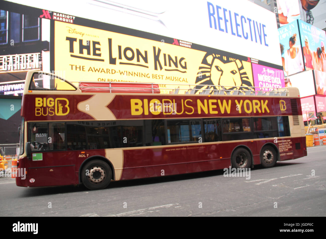 Touristic bus, Times Square, New York, United States Stock Photo - Alamy