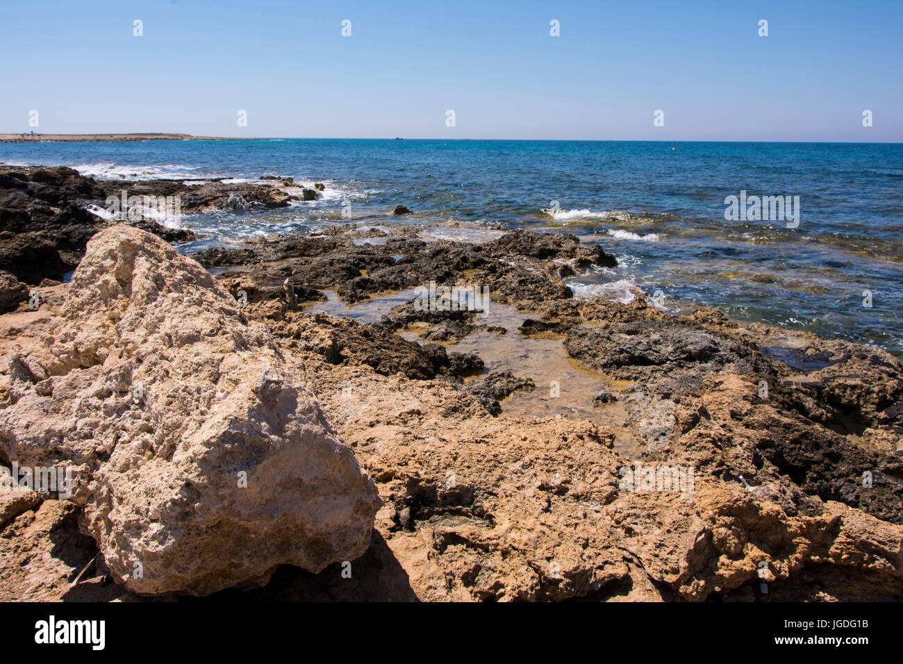 the coast line of paphos cyprus Stock Photo - Alamy