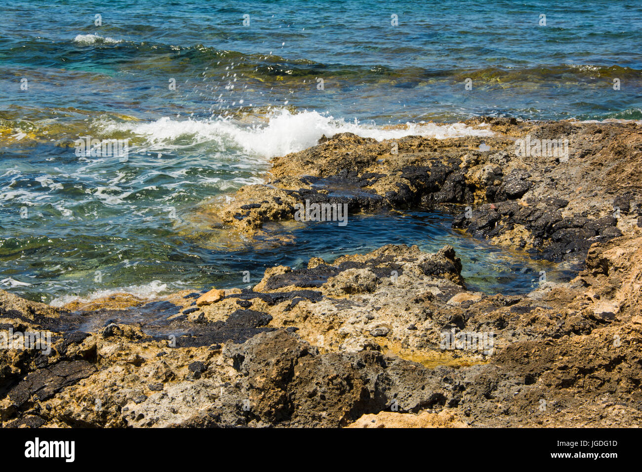 seascape with rocks and water at Cyprus Stock Photo - Alamy