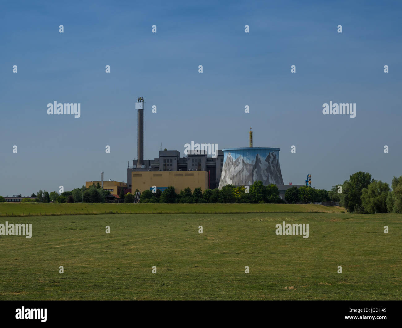 amusement park Kernwasser Wunderland, Kalkar, Germany, view from the ...
