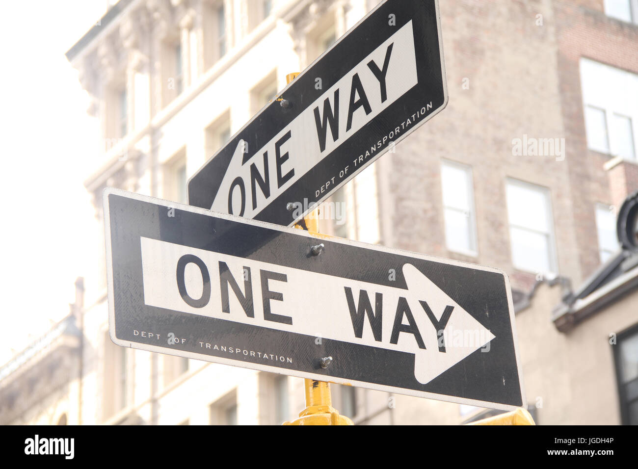 One Way sign, Fifth avenue, New York, United States Stock Photo - Alamy