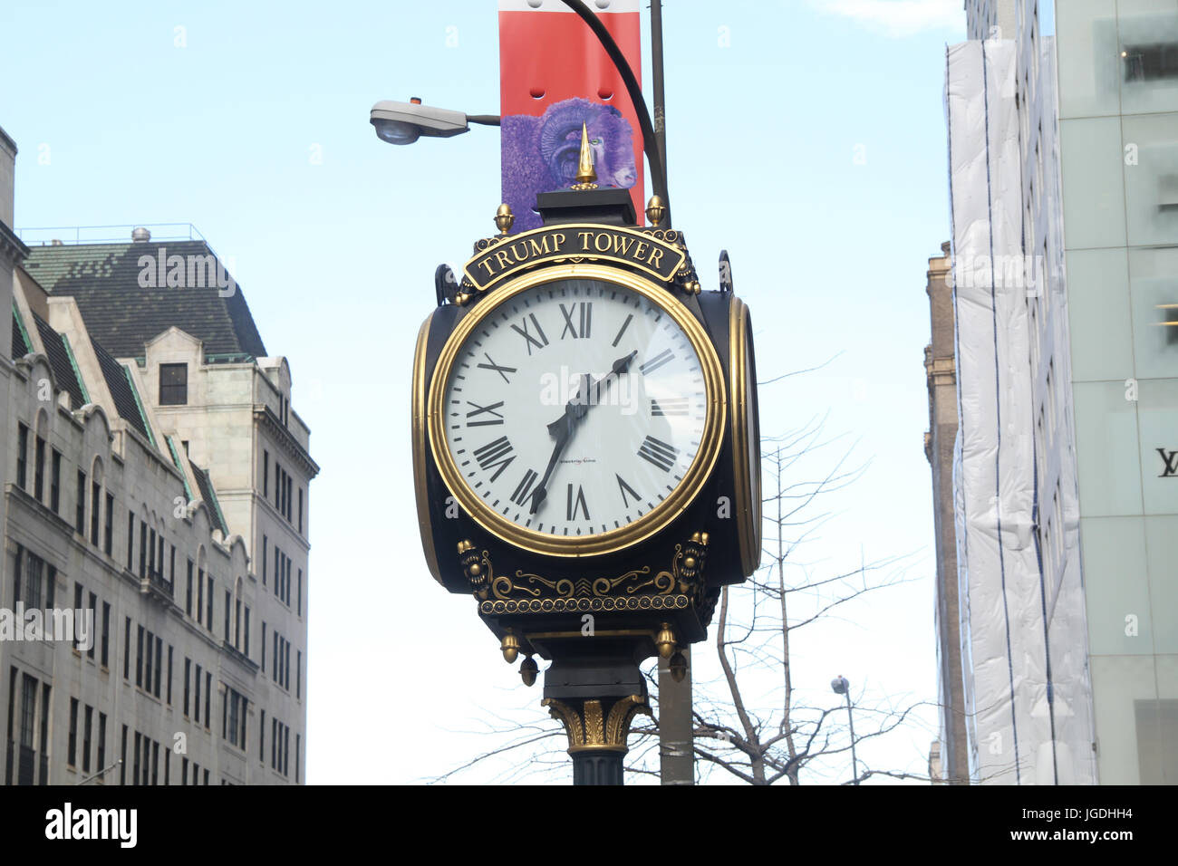 Trump Tower clock, Fifth avenue, New York, United States Stock Photo ...