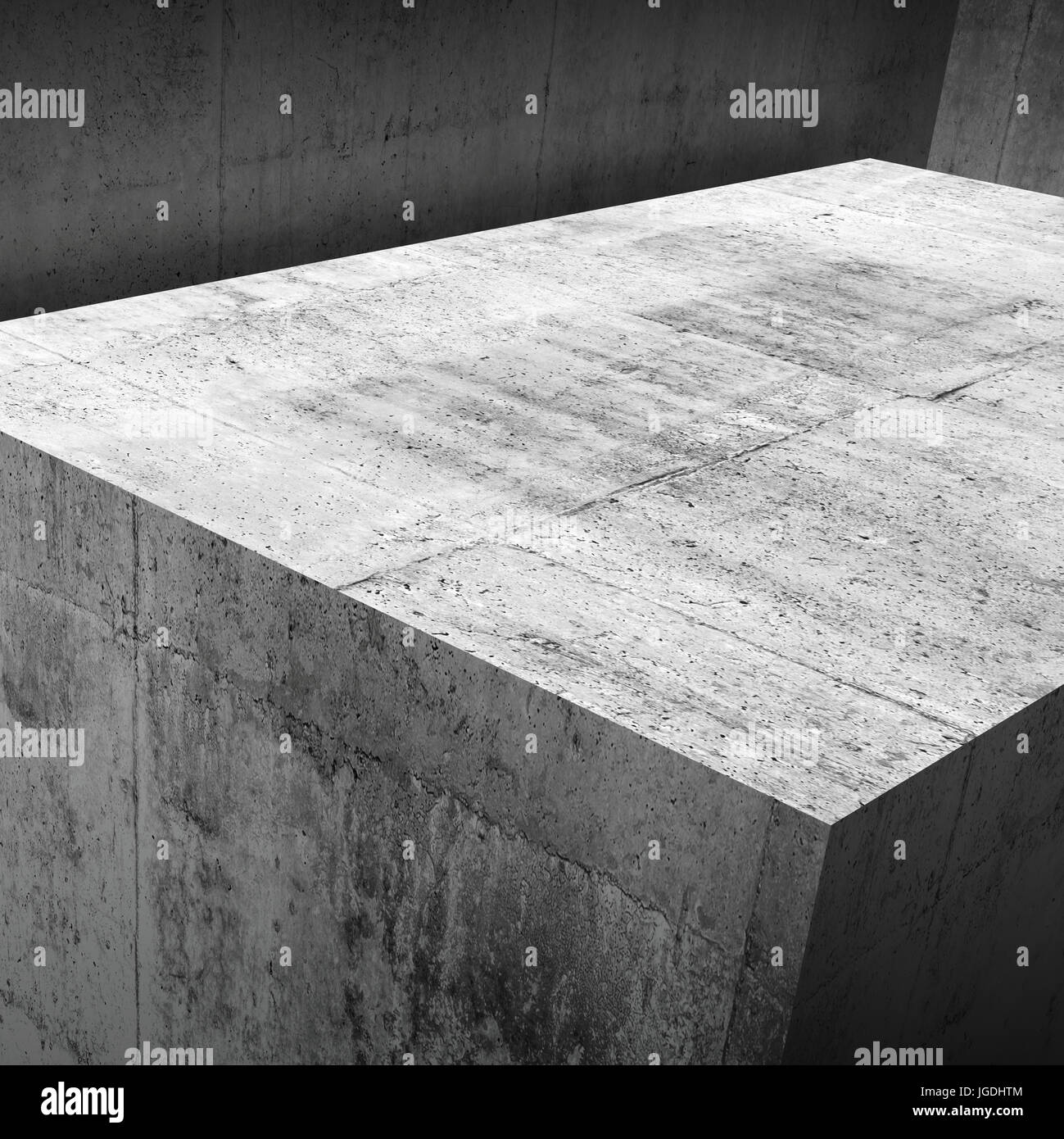 Abstract square concrete interior with geometric shapes, contemporary ...