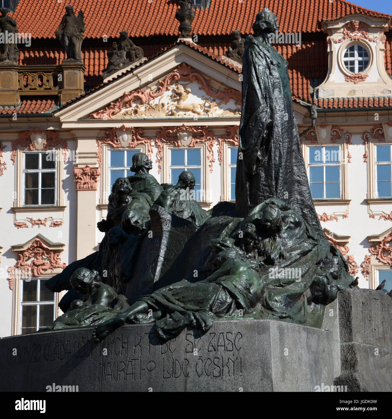 The Jan Hus Memorial in Old Town Square in Prague, Czech Republic Stock ...