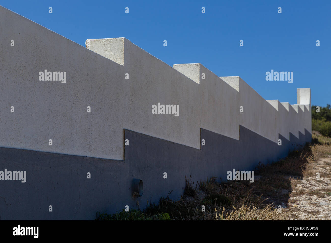 wall from steps with two colors painting Stock Photo - Alamy