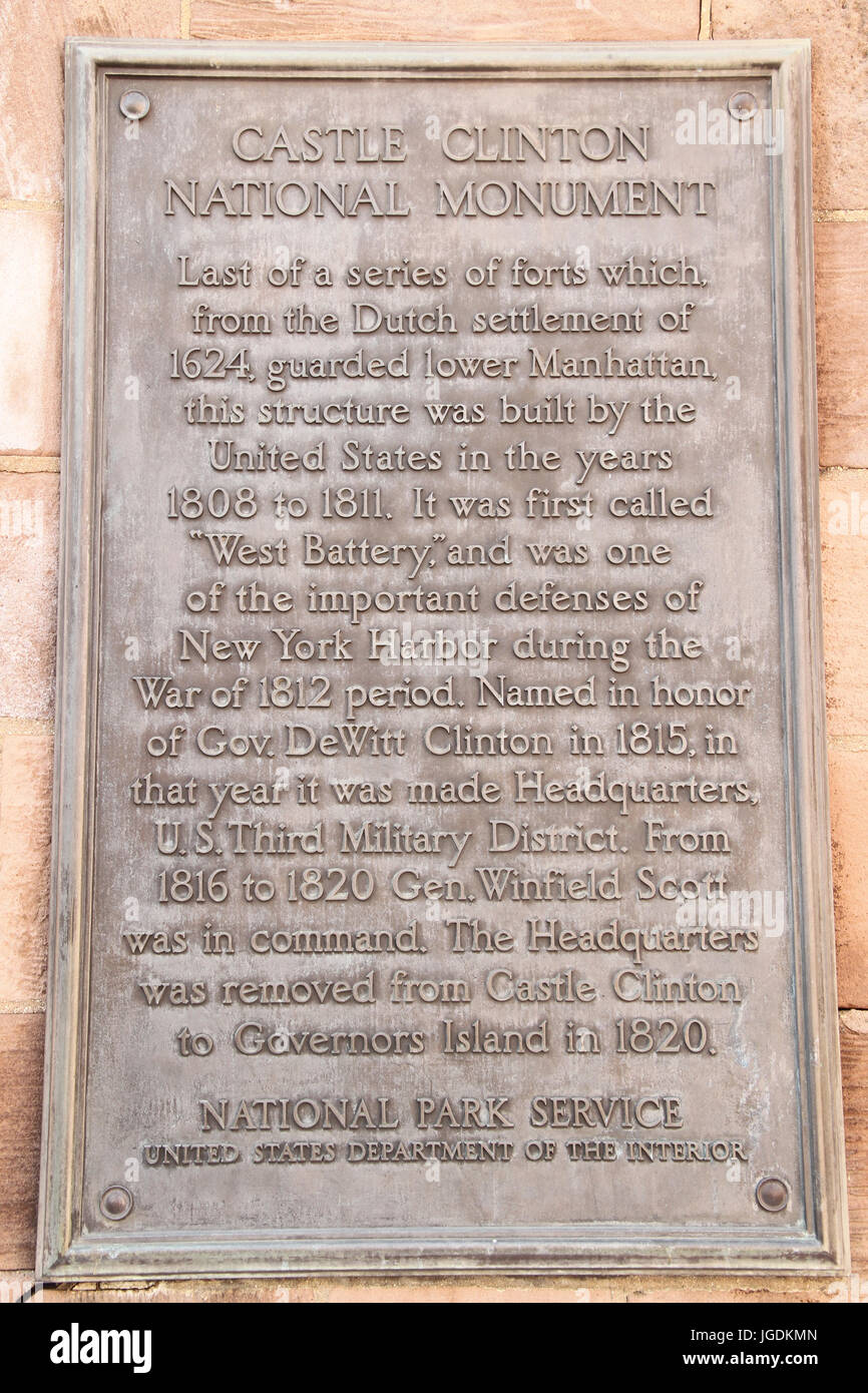 Castle Clinton National Monument, Manhattan, New York City, United ...