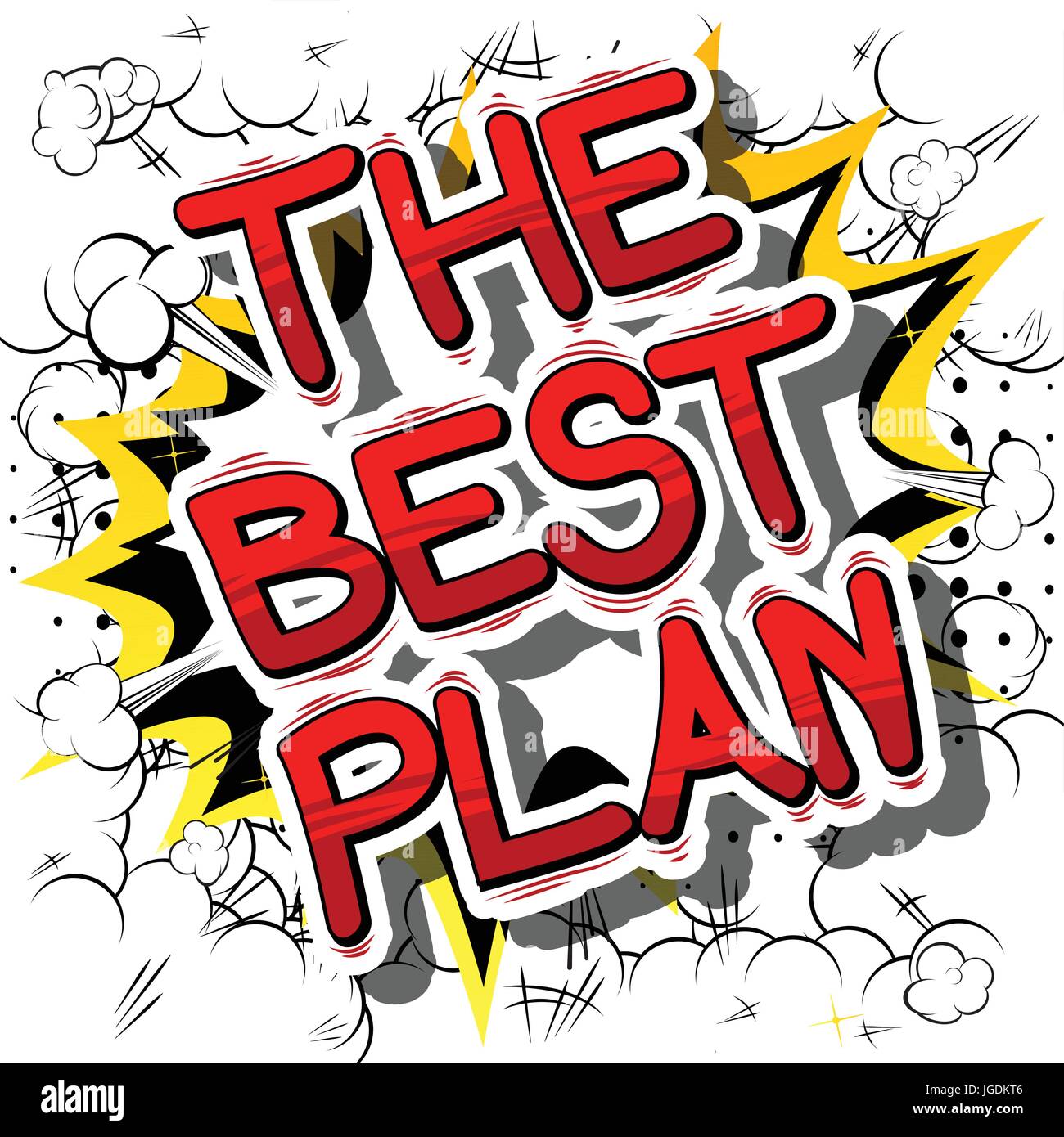 The Best Plan - Comic book style phrase on abstract background Stock ...