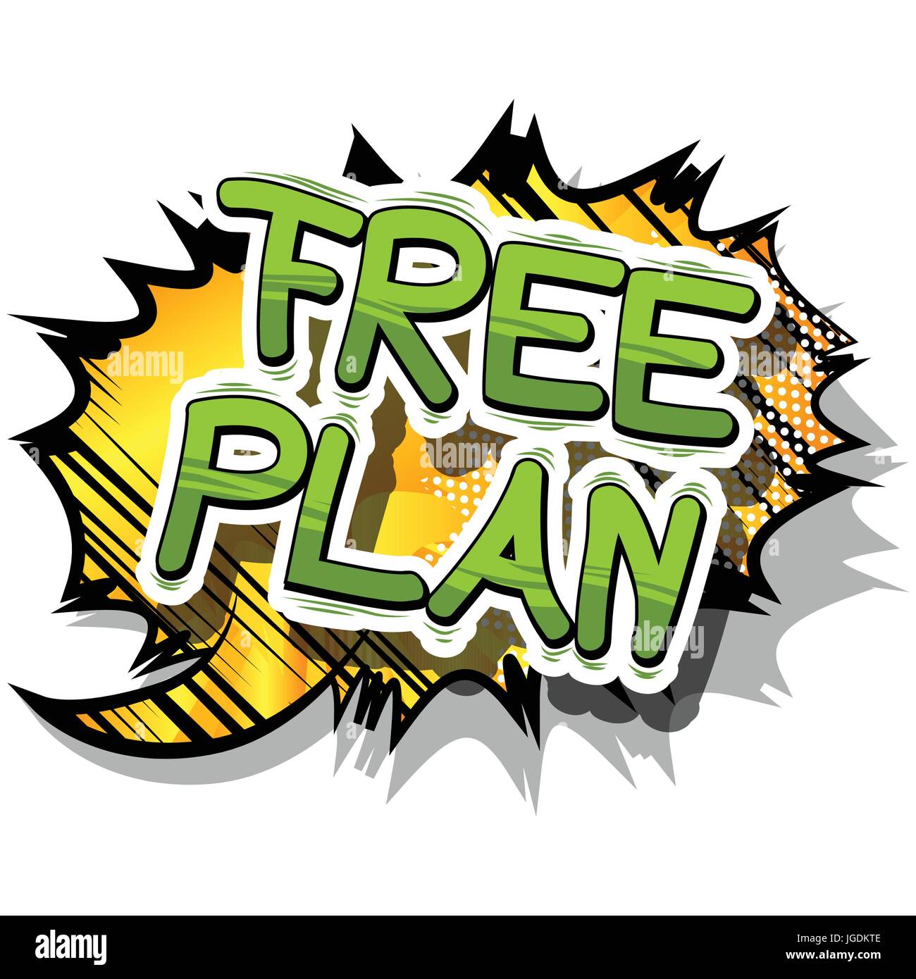 Free Plan - Comic book style phrase on abstract background Stock Vector ...