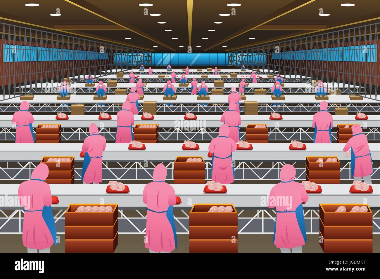 Poultry processing plant Stock Vector Images - Alamy