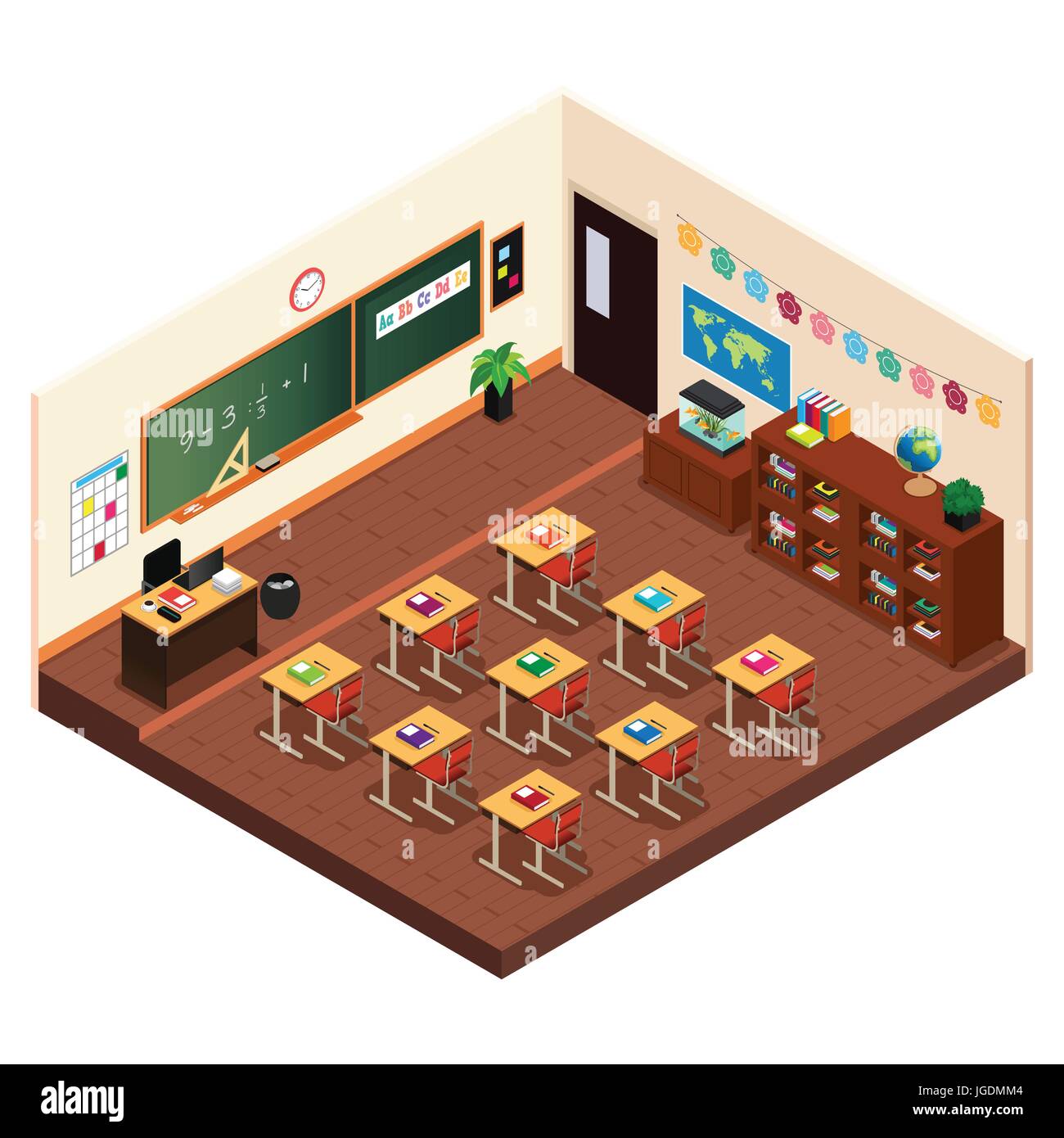 Modern classroom interior Stock Vector Images - Alamy