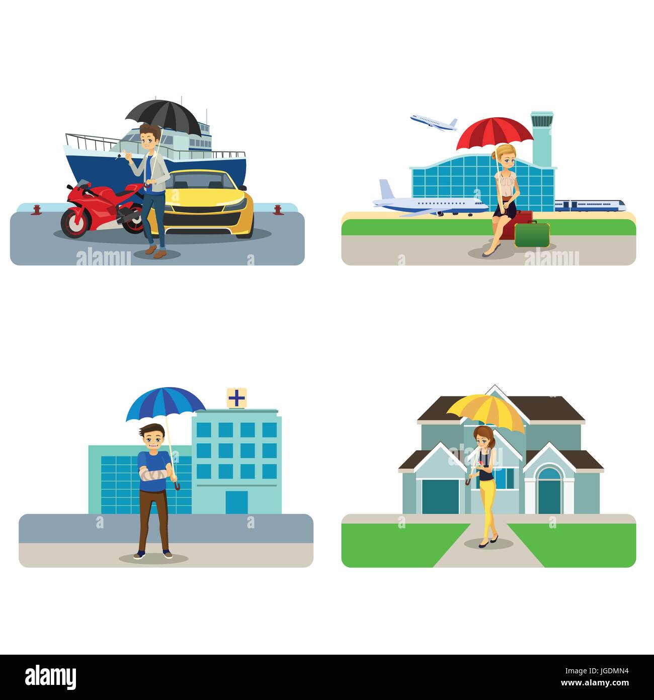 A vector illustration of Insurance Concept Cliparts Stock Vector Image ...