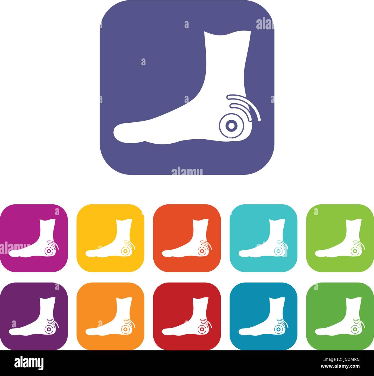 Foot heel icons set flat Stock Vector Image & Art - Alamy