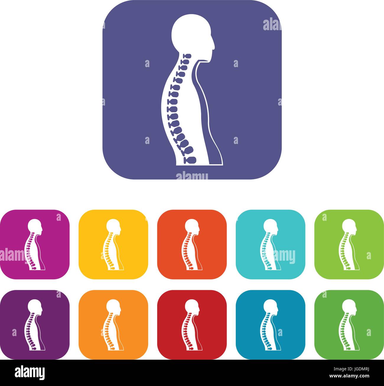 Human spine icons set flat Stock Vector Image & Art - Alamy