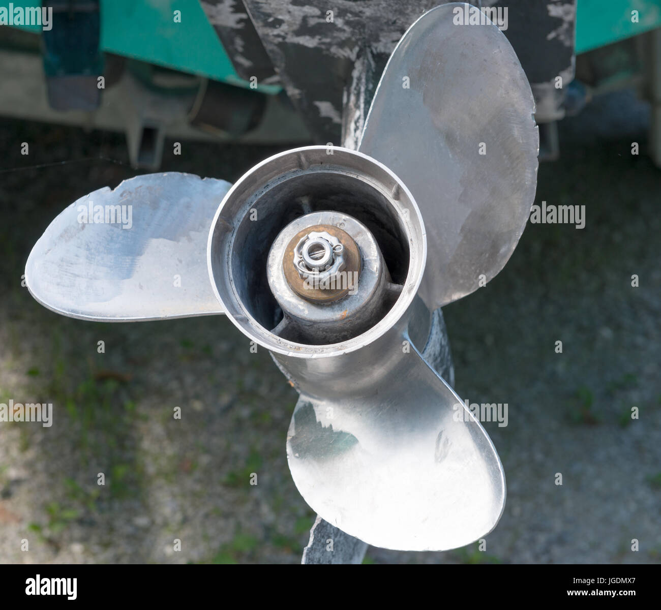 a close up of an outboard propeller Stock Photo - Alamy