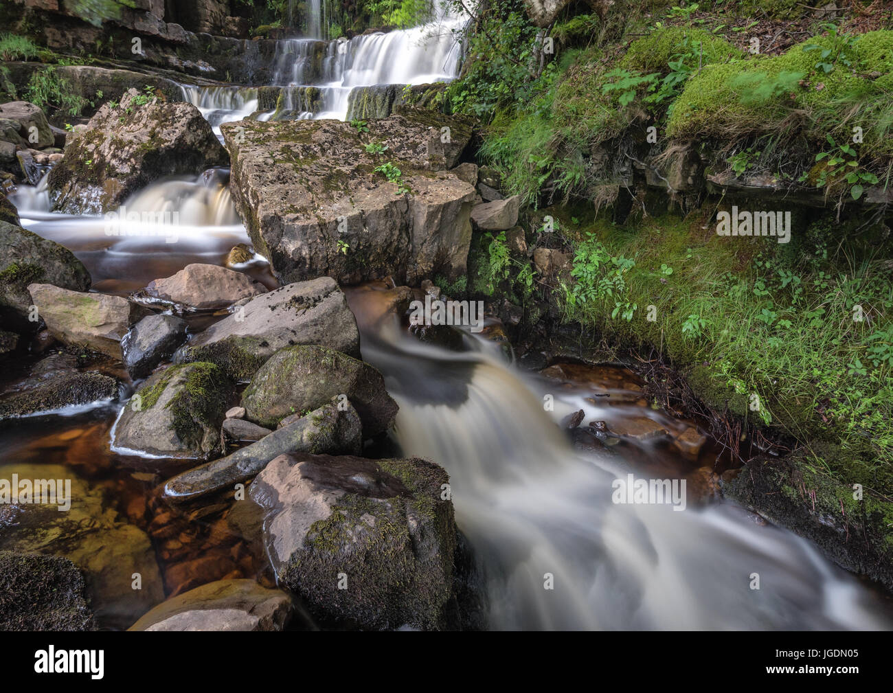 waterfall over rocks Stock Photo - Alamy