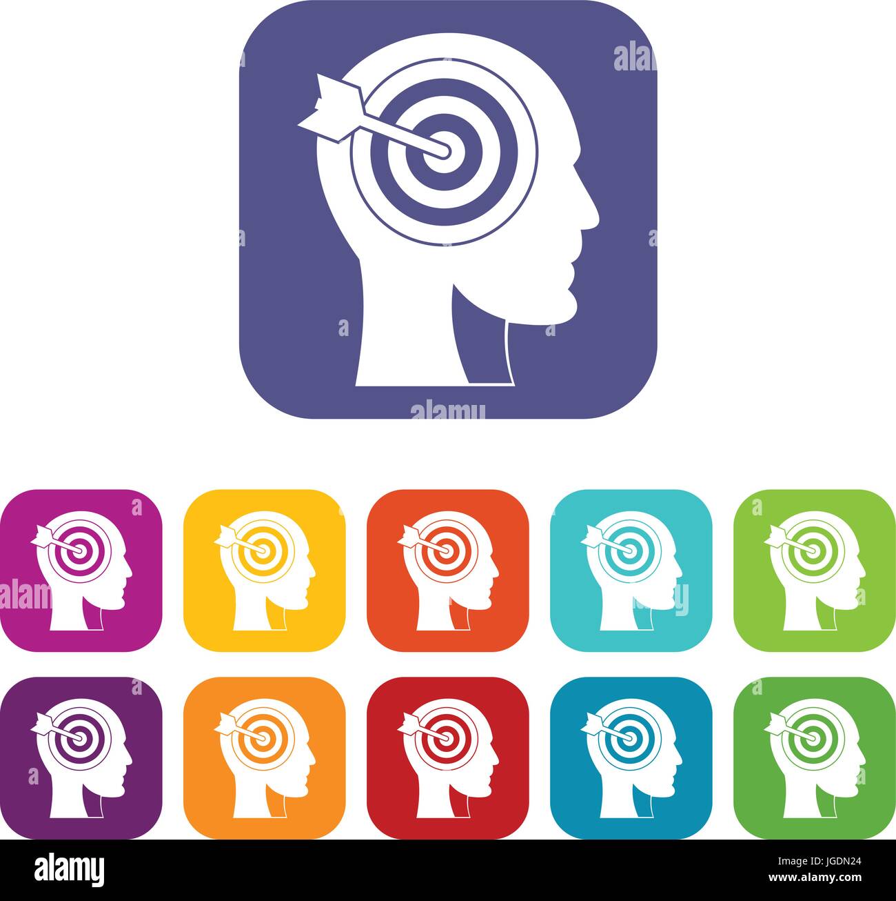 Target in human head icons set flat Stock Vector Image & Art - Alamy