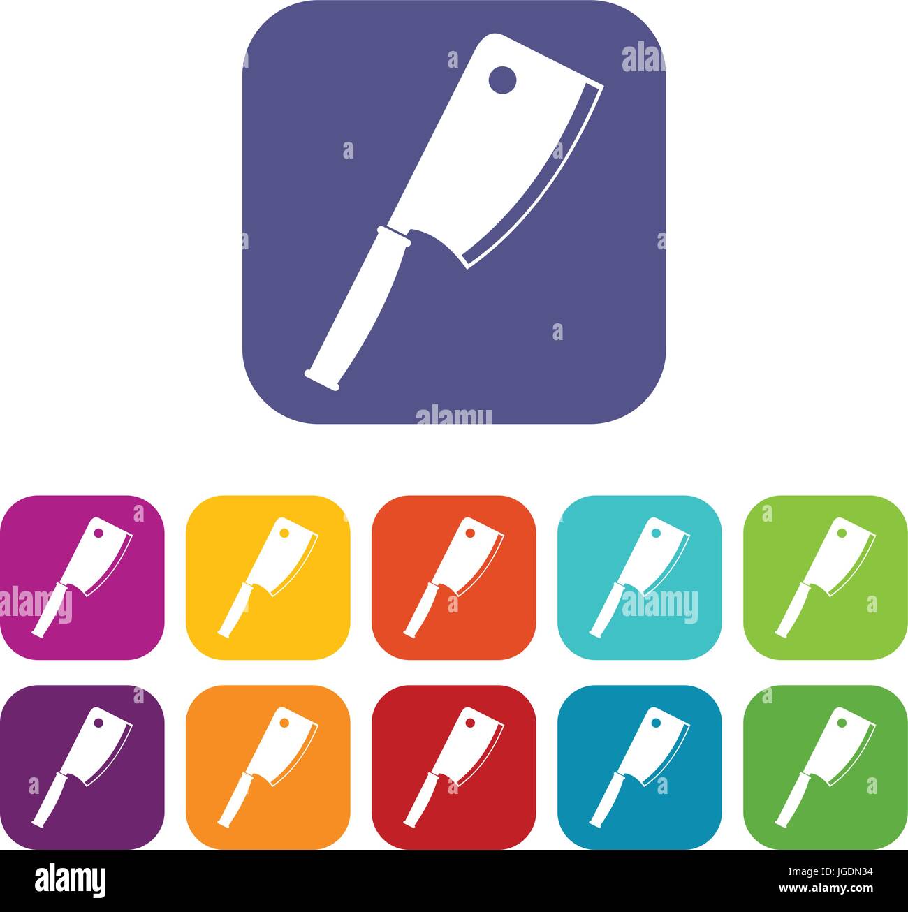 Meat knife icons set flat Stock Vector Image & Art - Alamy