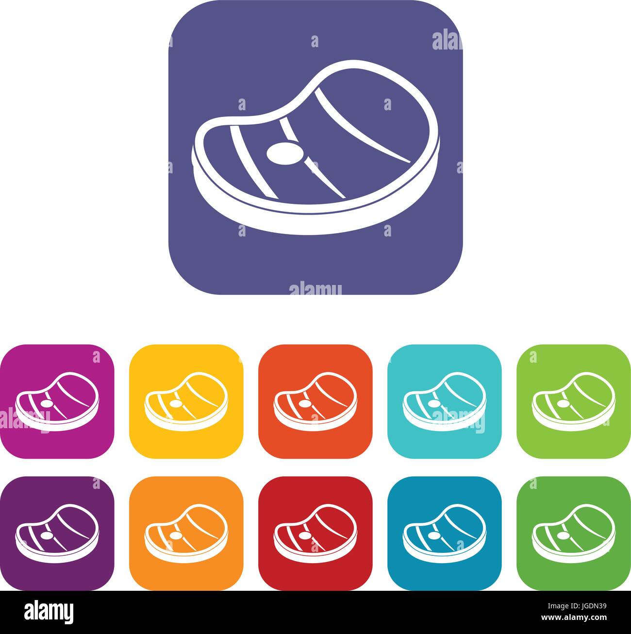Steak of meat icons set flat Stock Vector Image & Art - Alamy