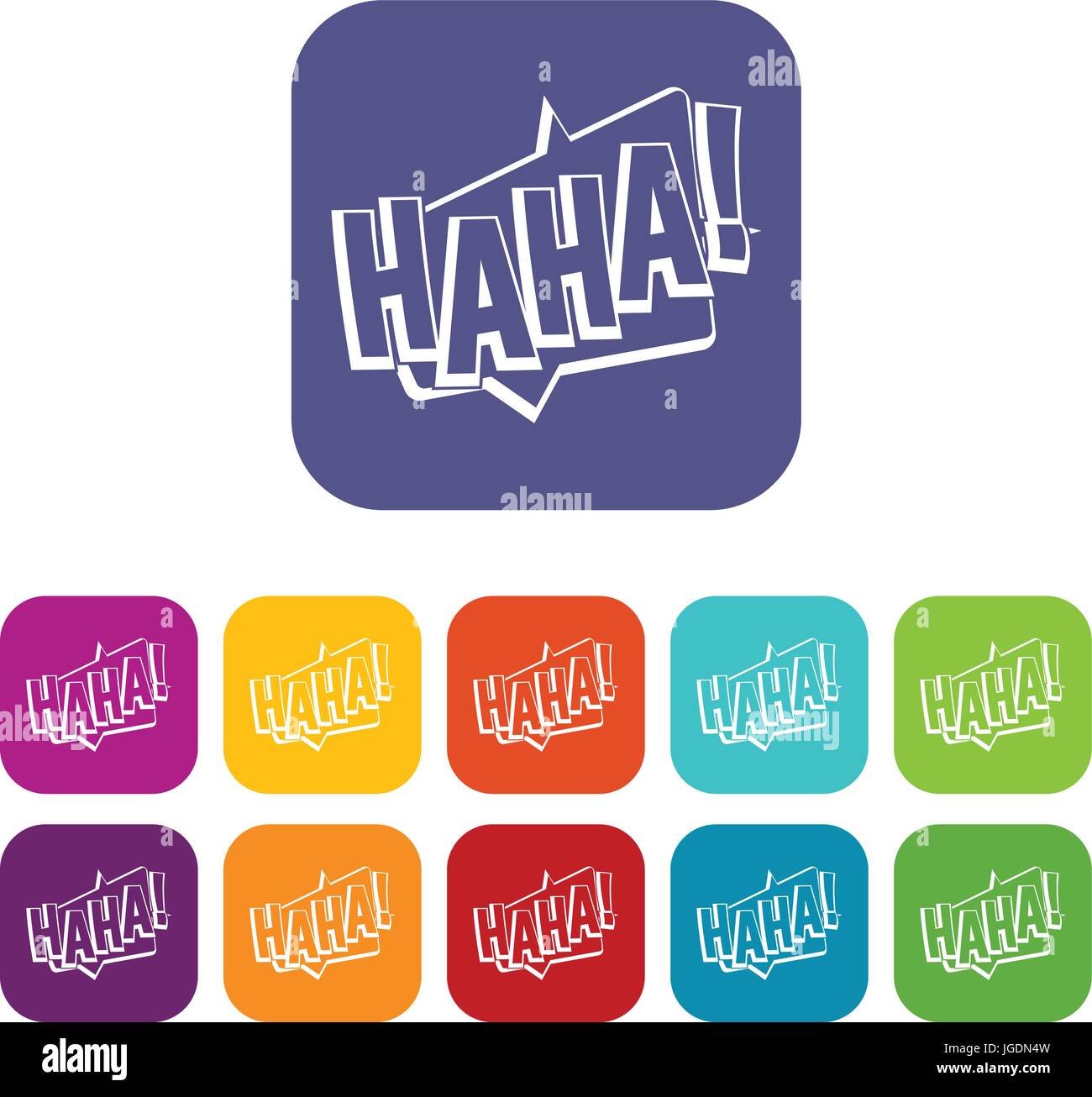 HAHA, comic text sound effect icons set flat Stock Vector Image & Art ...