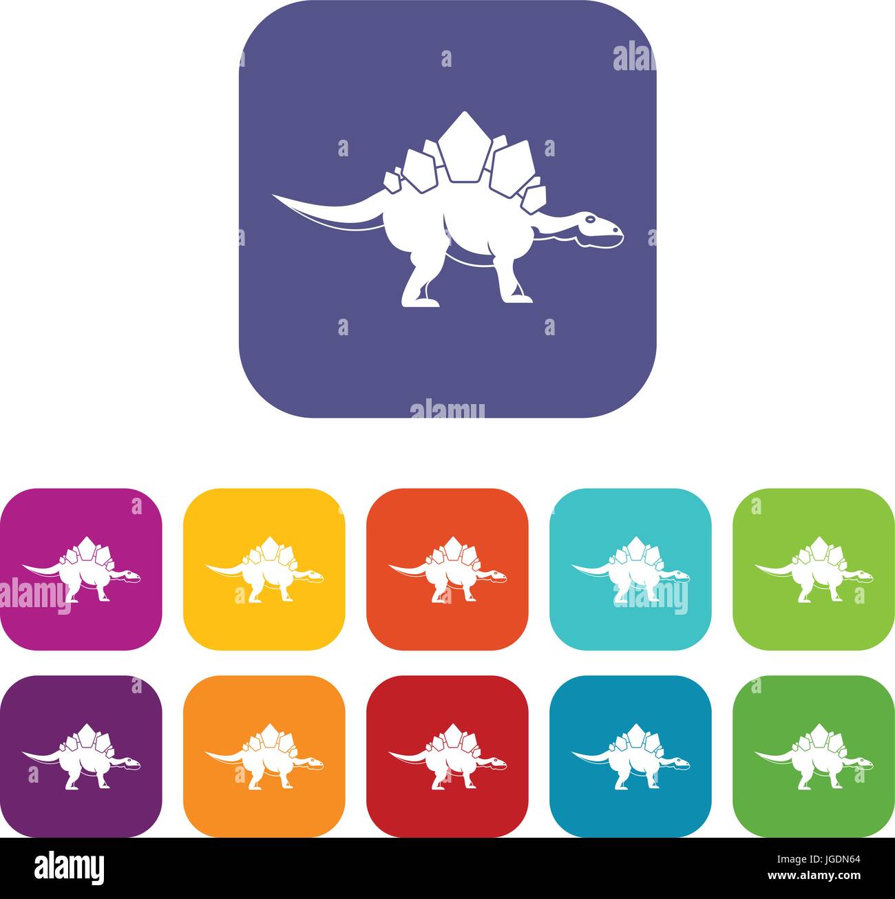 Stegosaurus dinosaur icons set flat Stock Vector Image & Art - Alamy