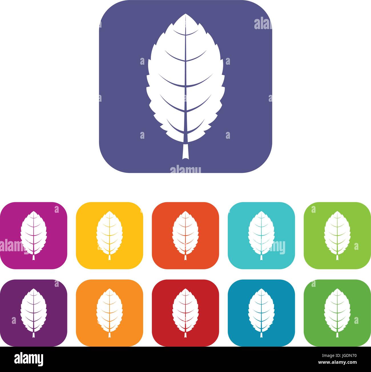 Plum leaf icons set flat Stock Vector Image & Art - Alamy