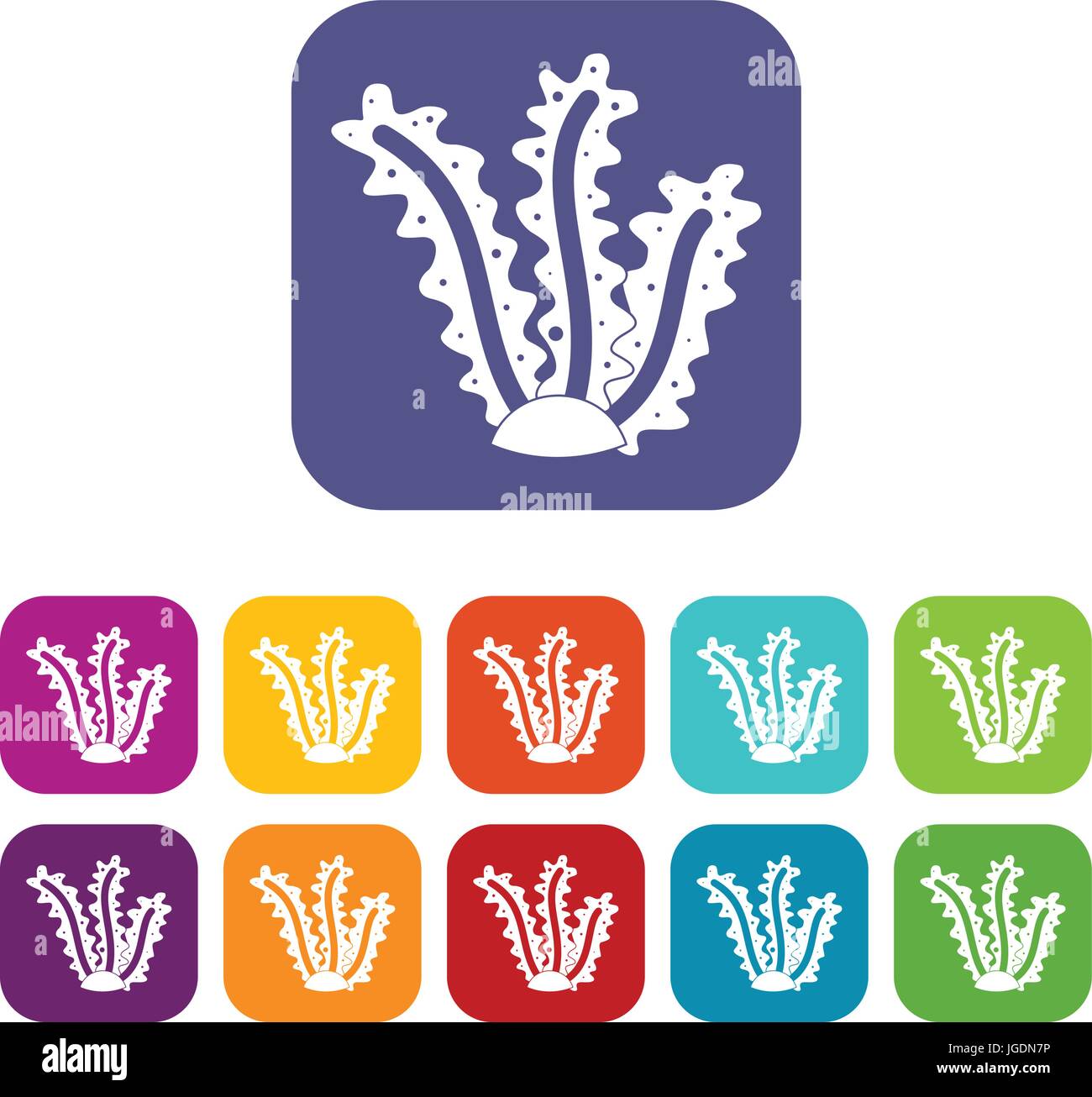 Seaweed icons set flat Stock Vector Image & Art - Alamy