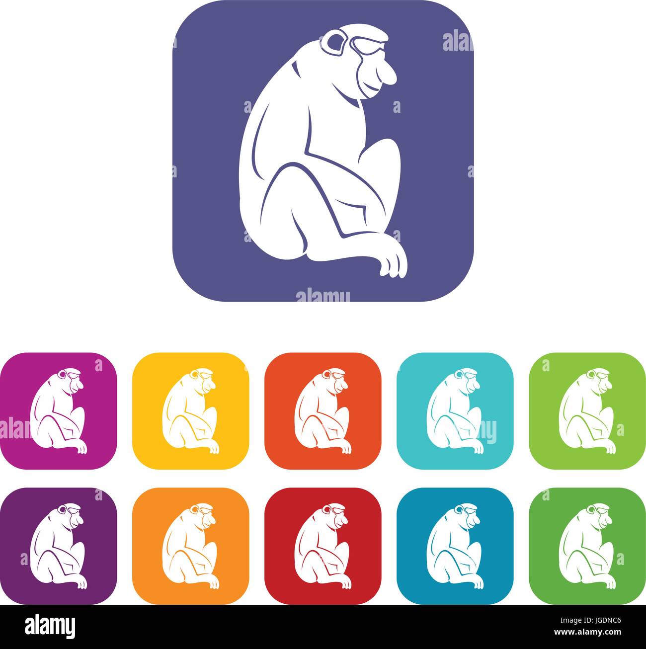 Orangutan icons set flat Stock Vector Image & Art - Alamy