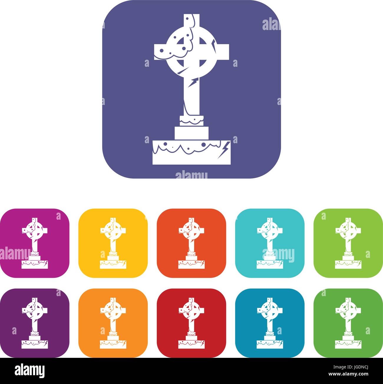 Irish celtic cross icons set flat Stock Vector Image & Art - Alamy