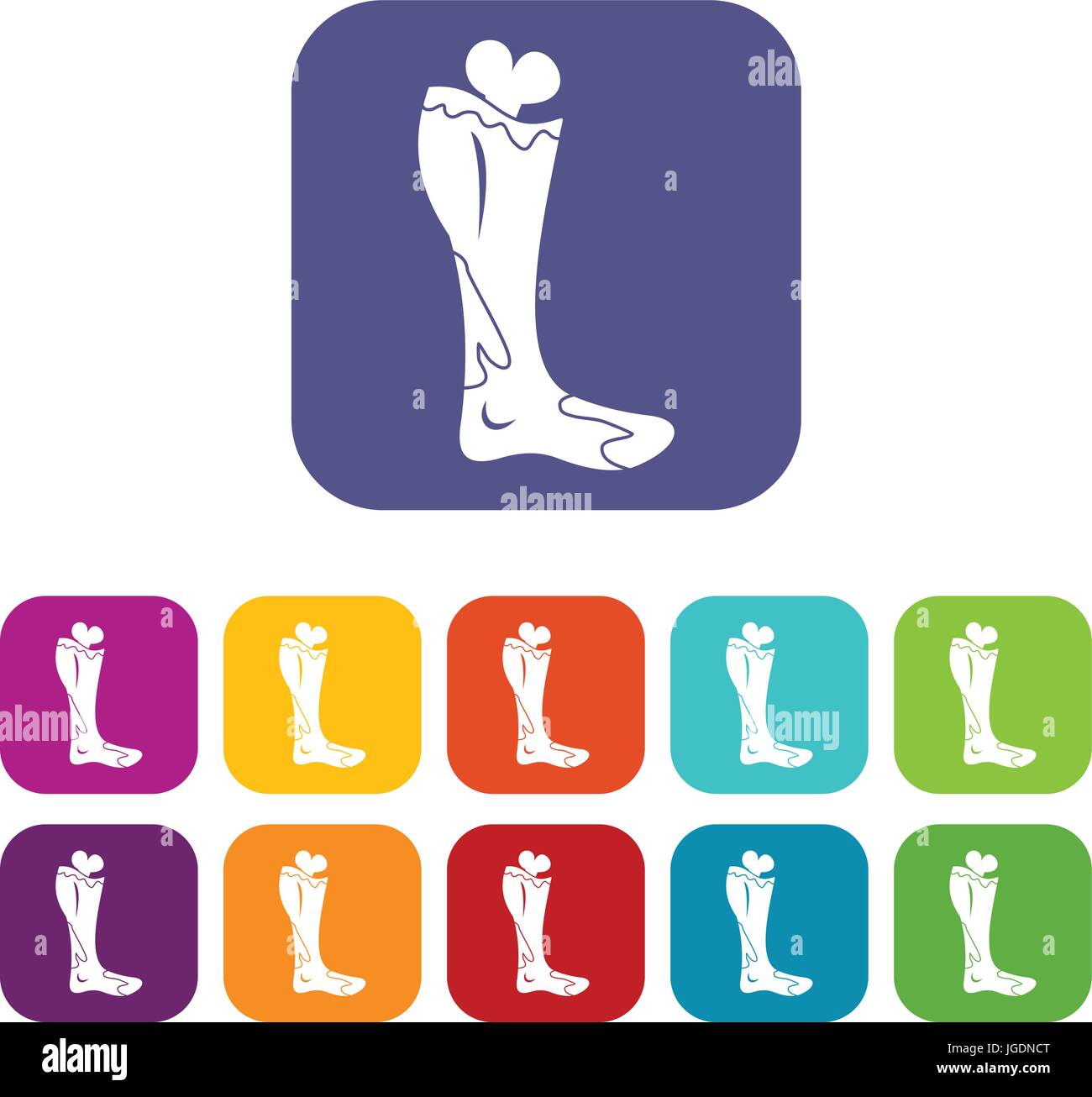 Zombie leg icons set flat Stock Vector Image & Art - Alamy