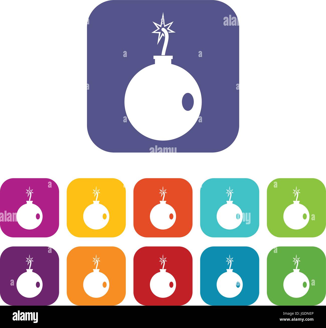 Cannonball icons set flat Stock Vector Image & Art - Alamy