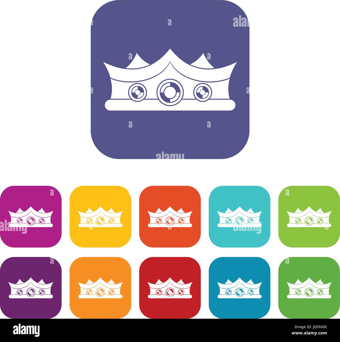 King crown icons set flat Stock Vector Image & Art - Alamy