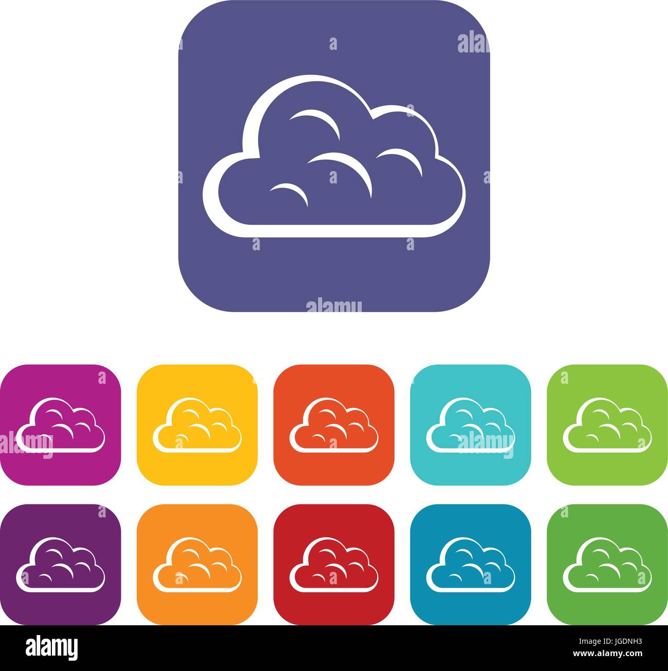 Big cloud icons set flat Stock Vector Image & Art - Alamy