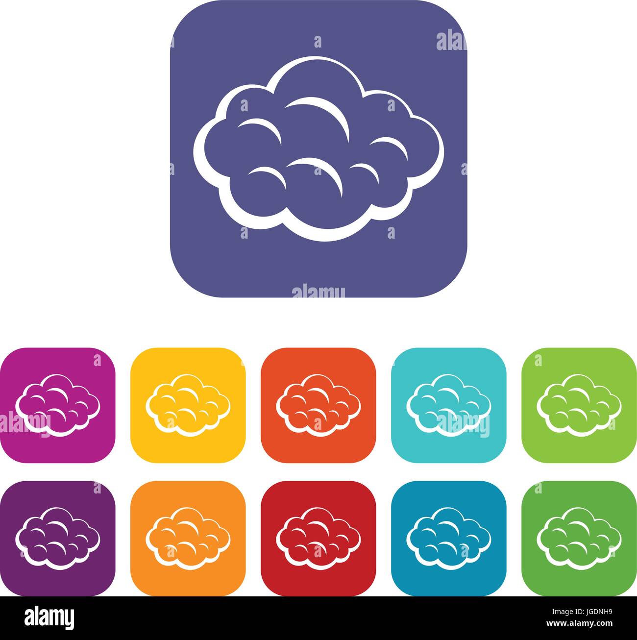 Summer cloud icons set flat Stock Vector Image & Art - Alamy