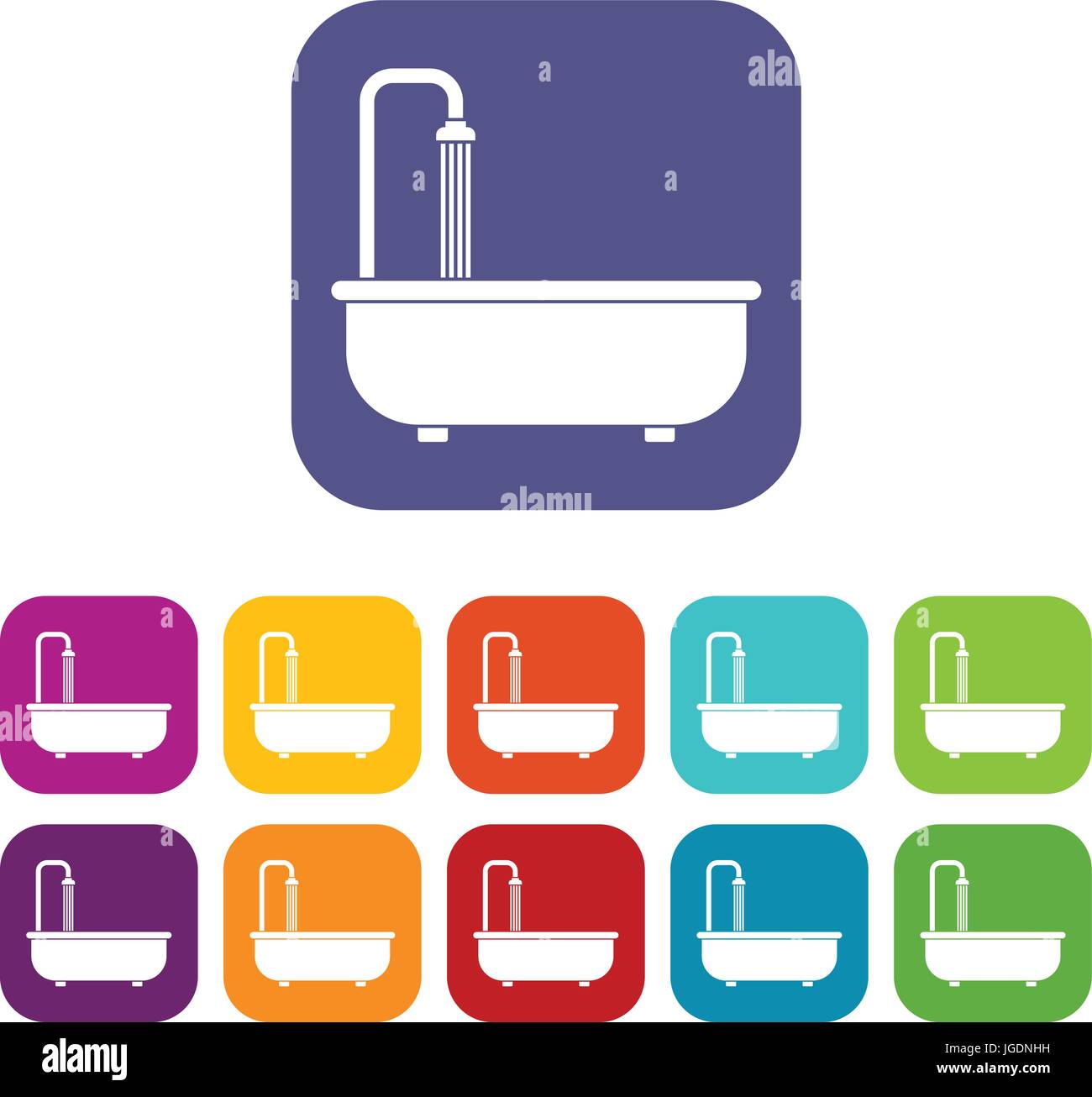 Bathroom icons set flat Stock Vector Image & Art - Alamy
