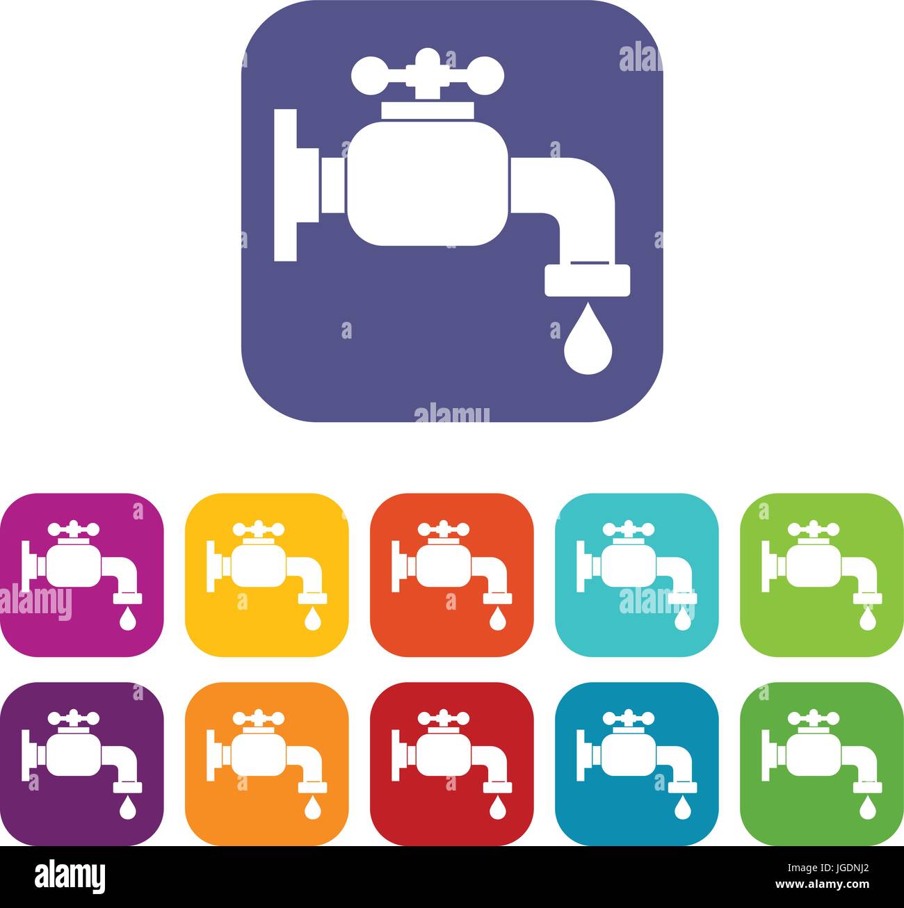 Water tap icons set flat Stock Vector Image & Art - Alamy