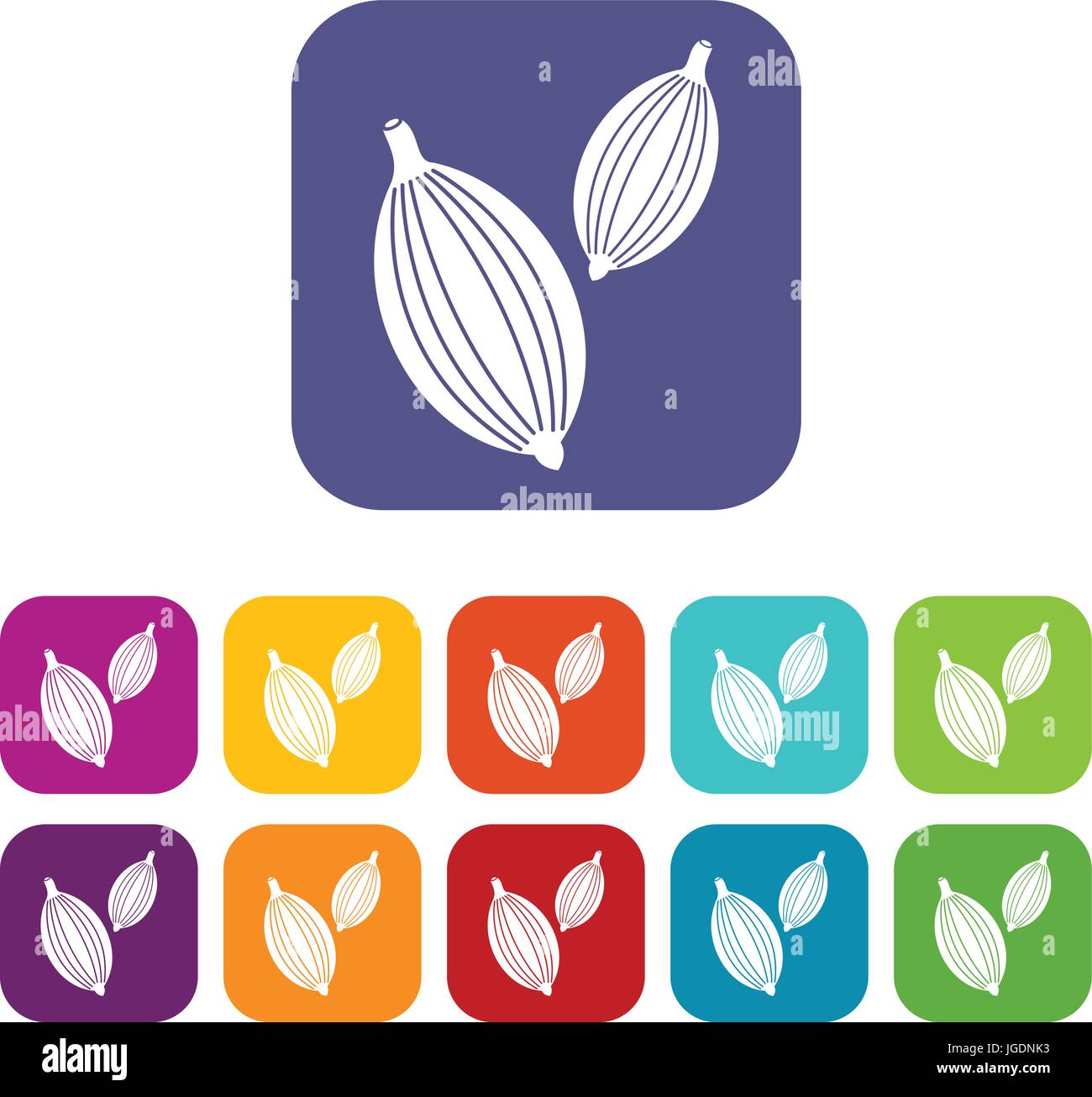 Cardamom pods icons set flat Stock Vector Image & Art - Alamy