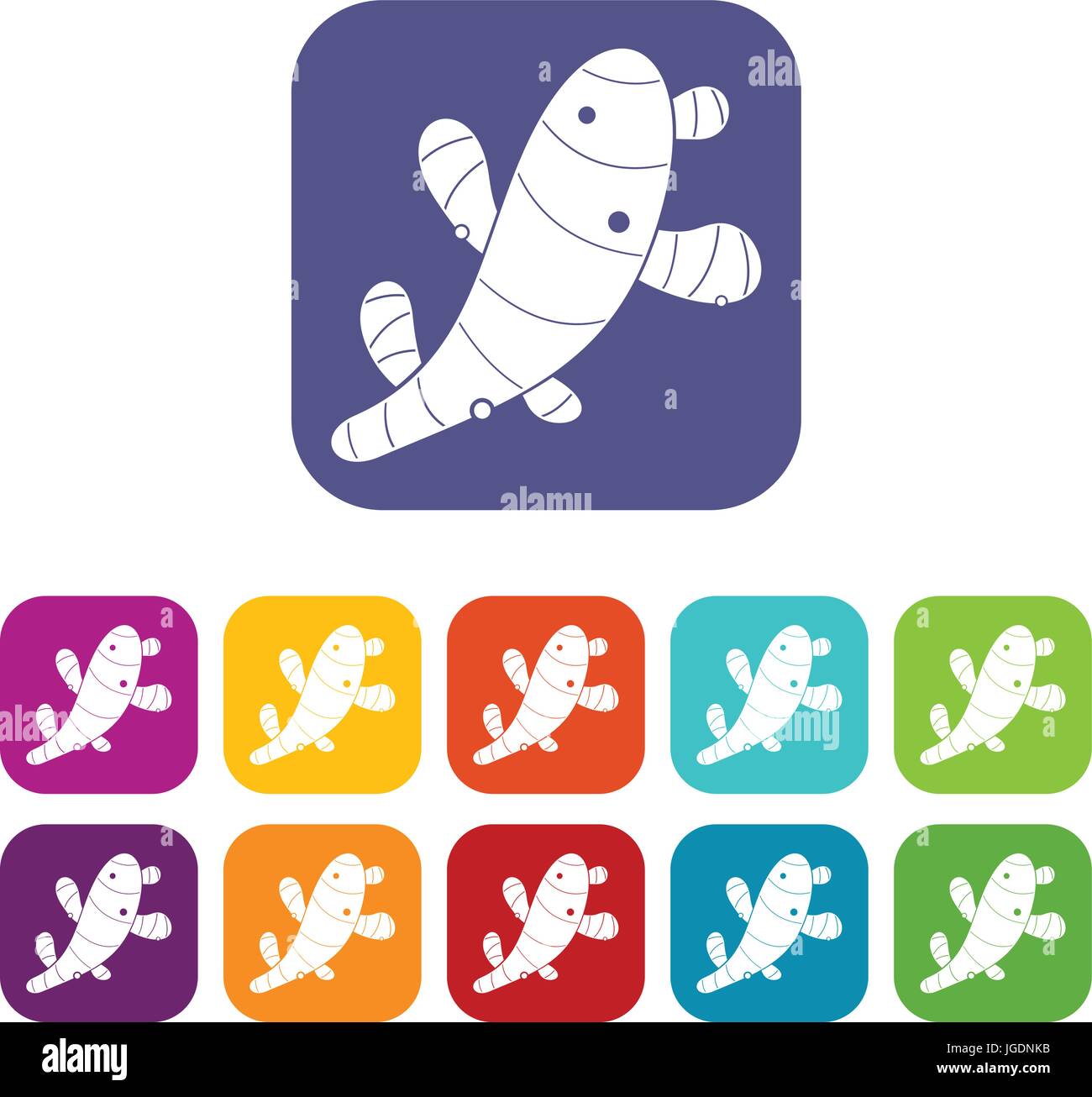 Ginger icons set flat Stock Vector Image & Art - Alamy